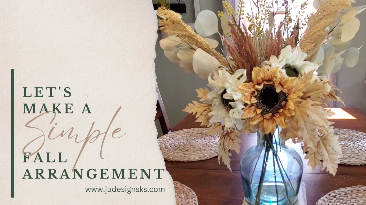 Creating a Simple Neutral Fall Arrangement | J.U. Designs