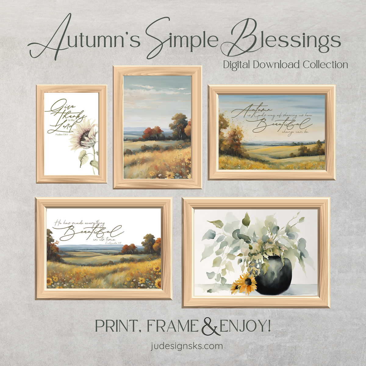 Autumn's Simple Blessings - Digital Download Art Set – J.U. Designs